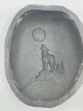 Unknown | Accents | Vintage Hand Painted Wolf Trinket Box Imitation ...